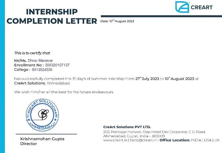 Dhruv Manavar on LinkedIn: #python #django #internshipaccomplishment # ... Dhruv Manavar on LinkedIn: #python #django #internshipaccomplishment # ...