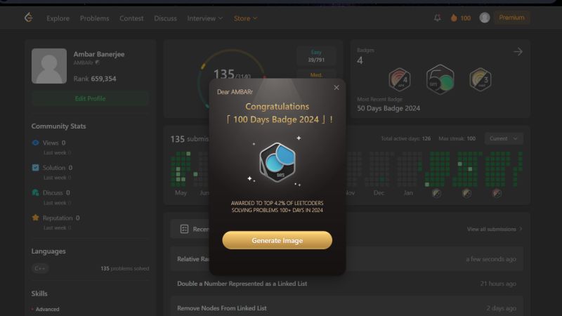 AMBAR BANERJEE on LinkedIn: #leetcode #codingmilestone #problemsolving ... AMBAR BANERJEE on LinkedIn: #leetcode #codingmilestone #problemsolving ...