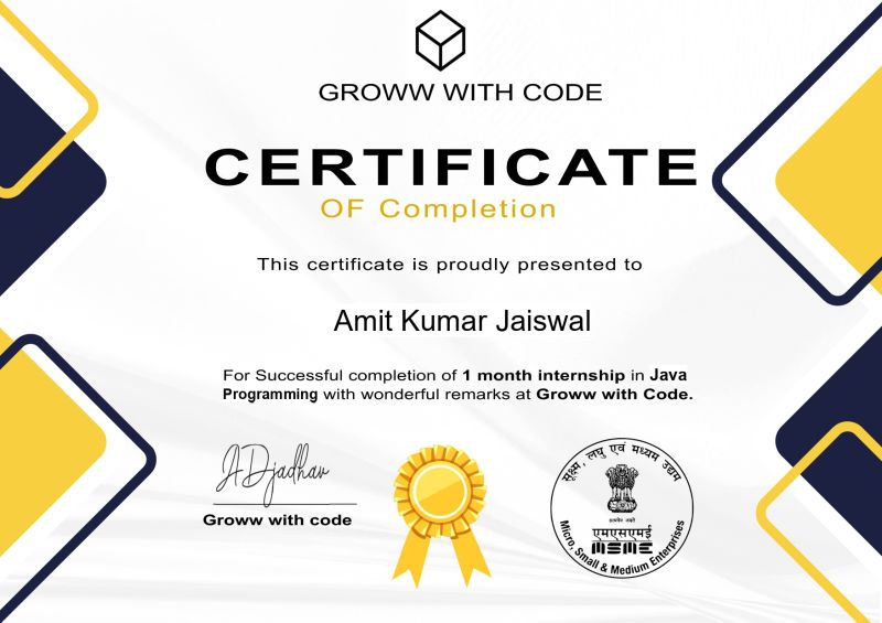 Amit Jaiswal on LinkedIn: #connections #growwwithcode #internship # ... Amit Jaiswal on LinkedIn: #connections #growwwithcode #internship # ...