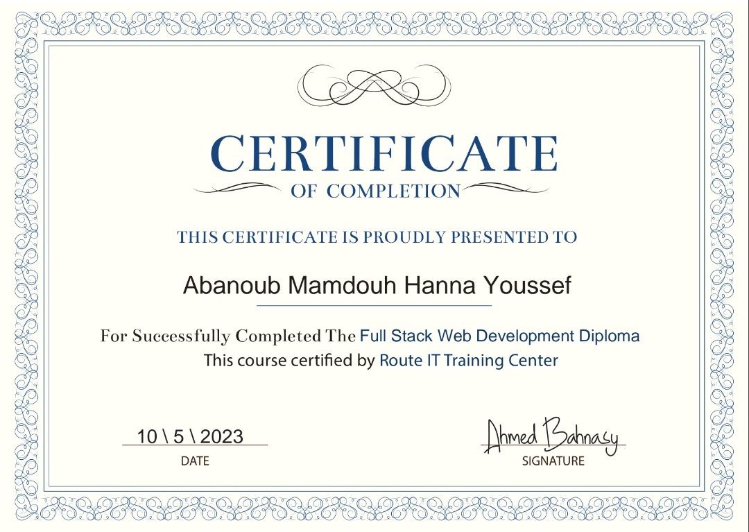 Abanoub Mamdouh on LinkedIn: #route #fullstackdeveloper #mernstack # ... Abanoub Mamdouh on LinkedIn: #route #fullstackdeveloper #mernstack # ...