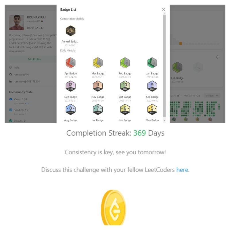 Rounak Raj on LinkedIn: #community #leetcode #consistency ... Rounak Raj on LinkedIn: #community #leetcode #consistency ...