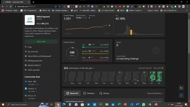 Nikhil Agrawal on LinkedIn: #leetcode #codingmilestone #problemsolver # ... Nikhil Agrawal on LinkedIn: #leetcode #codingmilestone #problemsolver # ...