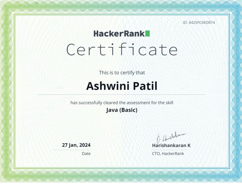 Ashwini Patil on LinkedIn: #java #programming #hackerrank Ashwini Patil on LinkedIn: #java #programming #hackerrank