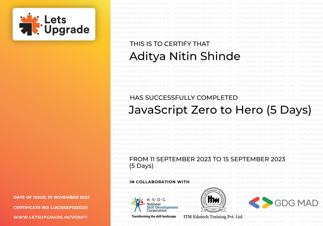 Aditya Shinde on LinkedIn: #javascript #webdevelopment #letsupgrade # ... Aditya Shinde on LinkedIn: #javascript #webdevelopment #letsupgrade # ...