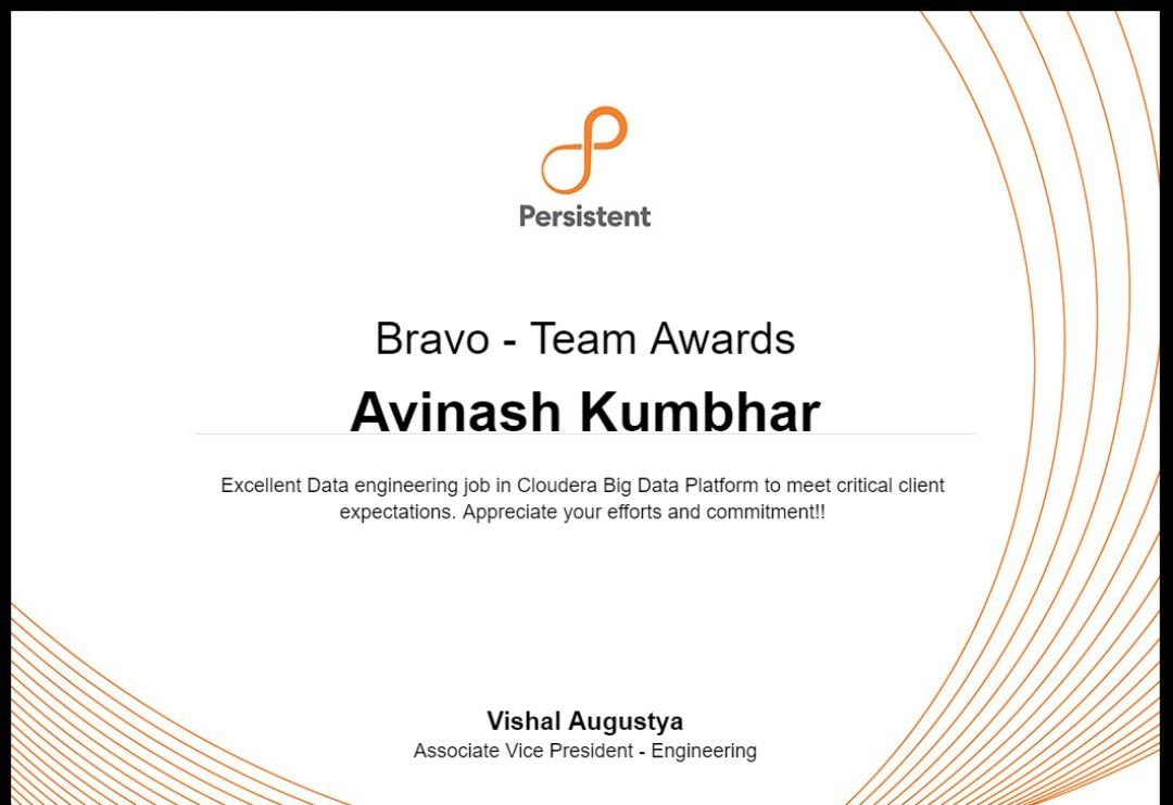 Avinash Kumbhar on LinkedIn: Thank you Persistent Systems for the ... Avinash Kumbhar on LinkedIn: Thank you Persistent Systems for the ...