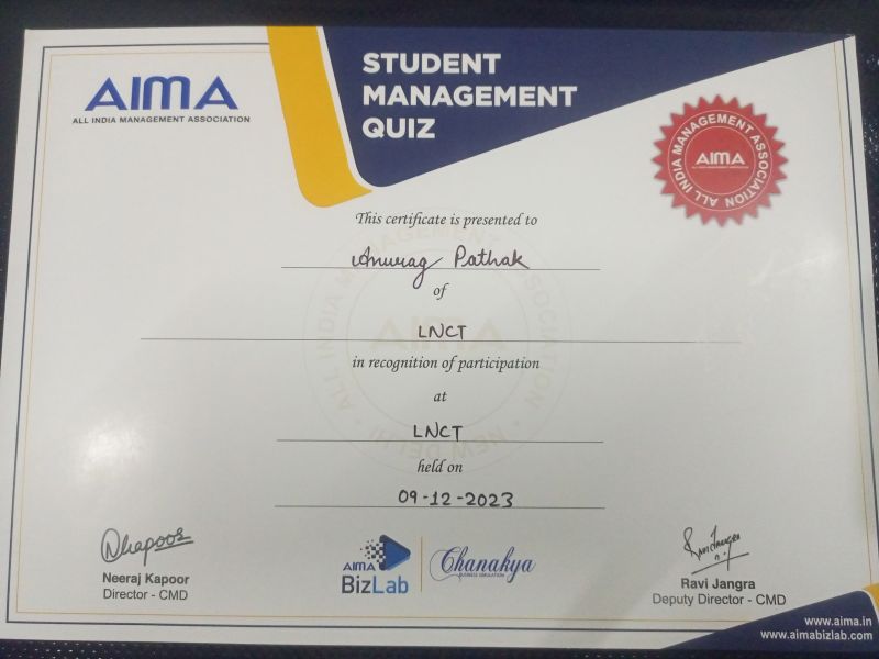 Anurag Pathak on LinkedIn: #aima #studentmanagement #neverstoplearning Anurag Pathak on LinkedIn: #aima #studentmanagement #neverstoplearning