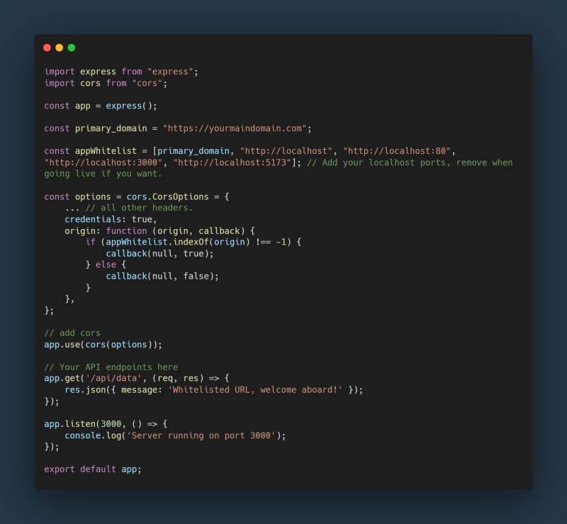 Emmanuel Nwoye on LinkedIn: #devlife #nodejs #apisecurity #whitelist # ... Emmanuel Nwoye on LinkedIn: #devlife #nodejs #apisecurity #whitelist # ...