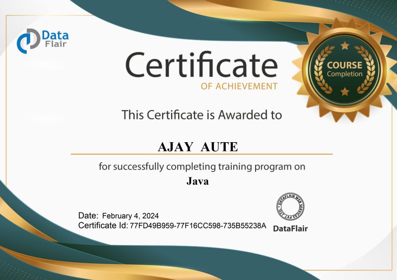 Ajay Aute on LinkedIn: #java #programming #certification #dataflair # ... Ajay Aute on LinkedIn: #java #programming #certification #dataflair # ...