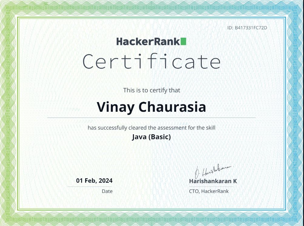 Vinay Chaurasia on LinkedIn: #java #hackerrank #codingjourney # ... Vinay Chaurasia on LinkedIn: #java #hackerrank #codingjourney # ...