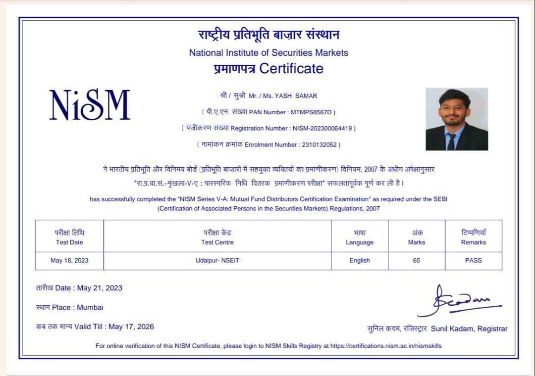 YASH SAMAR on LinkedIn: #markets #nism #mutualfund #mutualfundssahihai ... YASH SAMAR on LinkedIn: #markets #nism #mutualfund #mutualfundssahihai ...