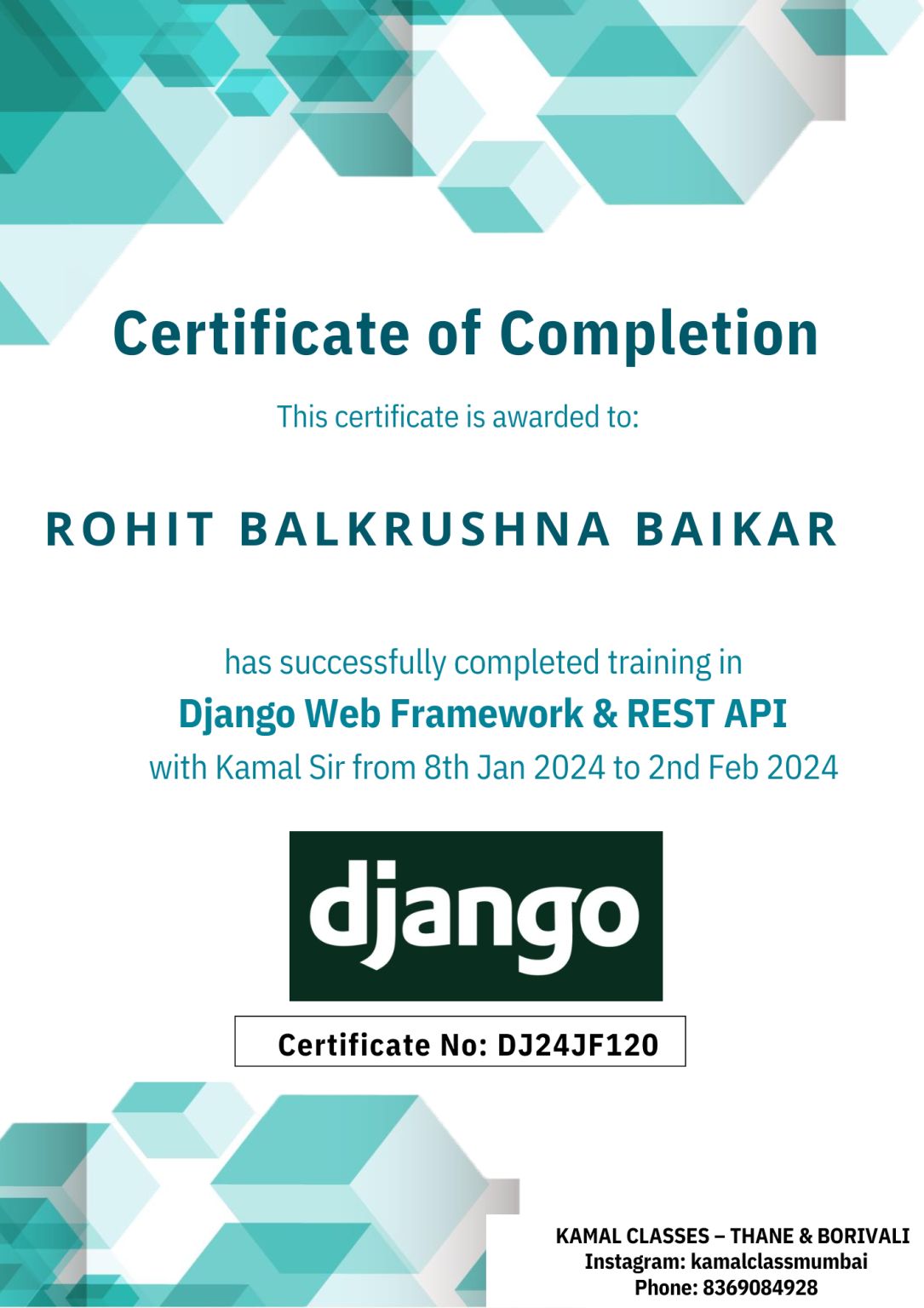 Rohit Baikar on LinkedIn: #django #python #djangoframework Rohit Baikar on LinkedIn: #django #python #djangoframework