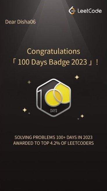 Disha Shelke on LinkedIn: #leetcode #codingjourney #achievementunlocked ... Disha Shelke on LinkedIn: #leetcode #codingjourney #achievementunlocked ...