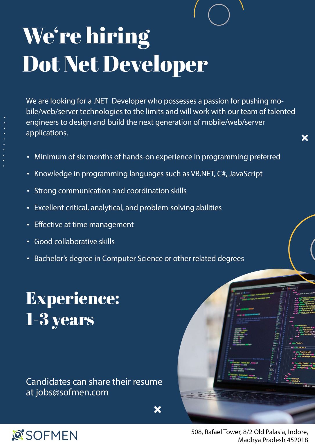 Sofmen Technologies Pvt. Ltd. on LinkedIn: #dotnetdeveloper #dotnetjobs ... Sofmen Technologies Pvt. Ltd. on LinkedIn: #dotnetdeveloper #dotnetjobs ...