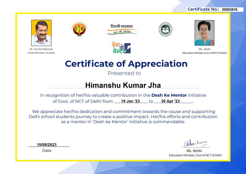Himanshu Kumar Jha on LinkedIn: #mentorshipmatters #nationbuilding # ... Himanshu Kumar Jha on LinkedIn: #mentorshipmatters #nationbuilding # ...