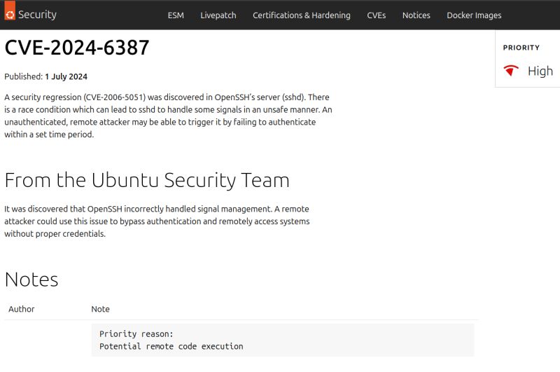 Roberto A. Foglietta on LinkedIn: 1st July 2024 - USN-6859-1: OpenSSH ... Roberto A. Foglietta on LinkedIn: 1st July 2024 - USN-6859-1: OpenSSH ...