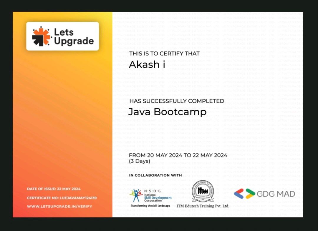 Akash Iyappan on LinkedIn: #javabootcamp #programming # ... Akash Iyappan on LinkedIn: #javabootcamp #programming # ...