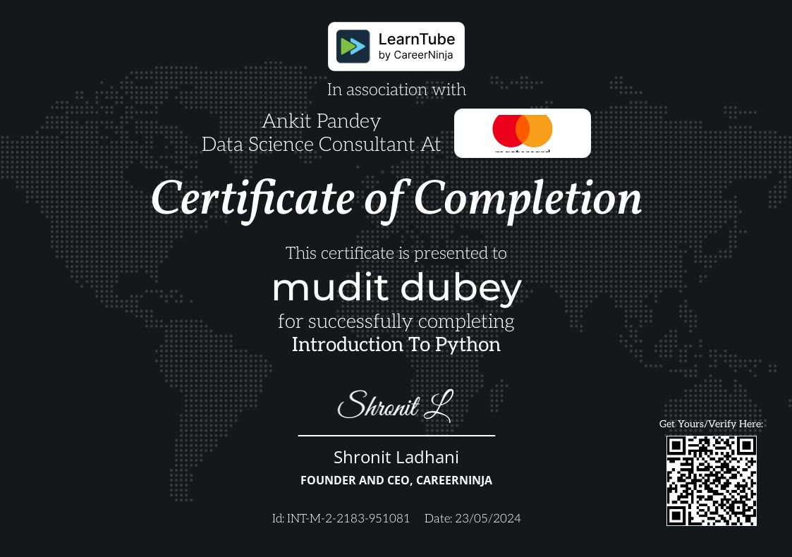 Mudit dubey on LinkedIn: #python #learntube #programming #careerninja # ... Mudit dubey on LinkedIn: #python #learntube #programming #careerninja # ...