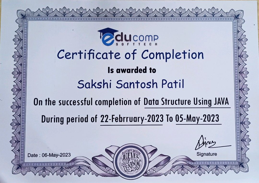 Sakshi Patil on LinkedIn: #dsa #java Sakshi Patil on LinkedIn: #dsa #java