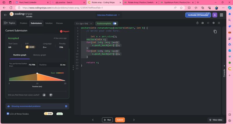 Aditya Bakshi on LinkedIn: Day 10 of challenge of code Rotate Array ... Aditya Bakshi on LinkedIn: Day 10 of challenge of code Rotate Array ...