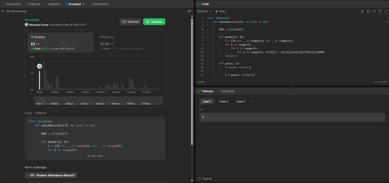 Achieved best runtime on LeetCode | Himanshu Kumar posted on the topic ... Achieved best runtime on LeetCode | Himanshu Kumar posted on the topic ...