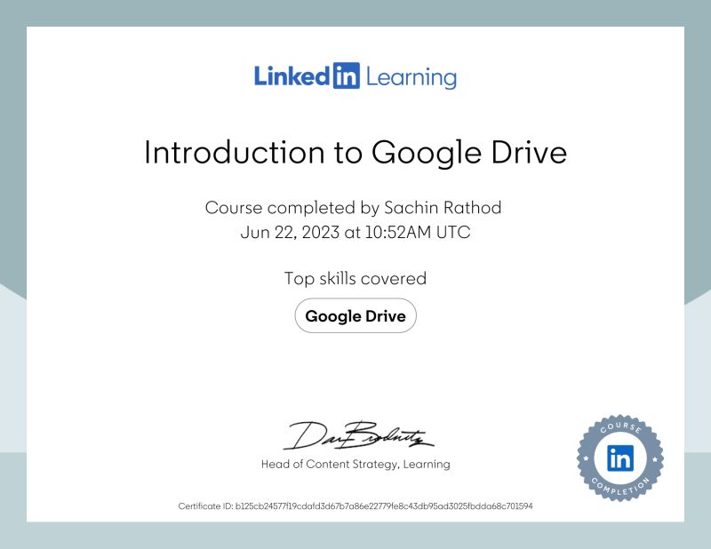 Sachin Rathod on LinkedIn: Certificate of Completion Sachin Rathod on LinkedIn: Certificate of Completion