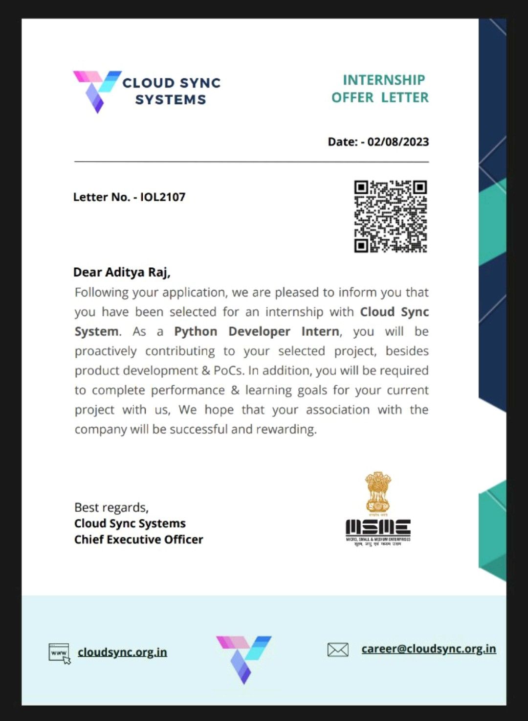 Aditya Raj on LinkedIn: #connections #cloudsyncsystems Aditya Raj on LinkedIn: #connections #cloudsyncsystems
