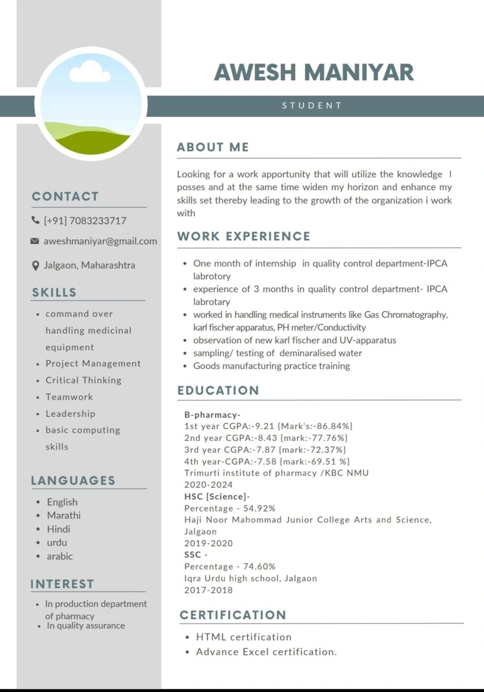 Awesh Shaikh on LinkedIn: My name is Awesh Shaikh, and I am a B. Pharma ... Awesh Shaikh on LinkedIn: My name is Awesh Shaikh, and I am a B. Pharma ...