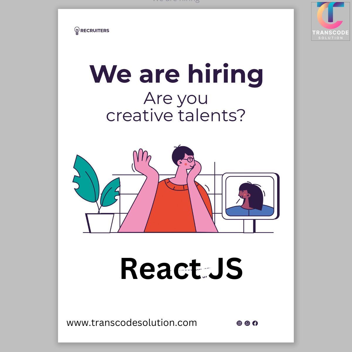 Transcode Solution on LinkedIn: #reactdeveloper #techopportunities # ... Transcode Solution on LinkedIn: #reactdeveloper #techopportunities # ...