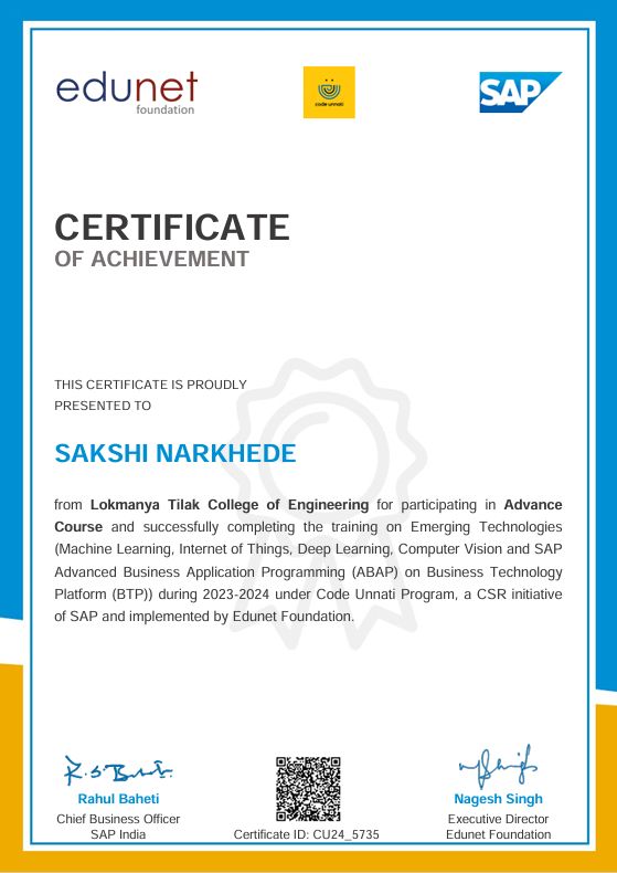 Sakshi Narkhede on LinkedIn: #sap #codeunnati #sapabap #machinelearning ... Sakshi Narkhede on LinkedIn: #sap #codeunnati #sapabap #machinelearning ...