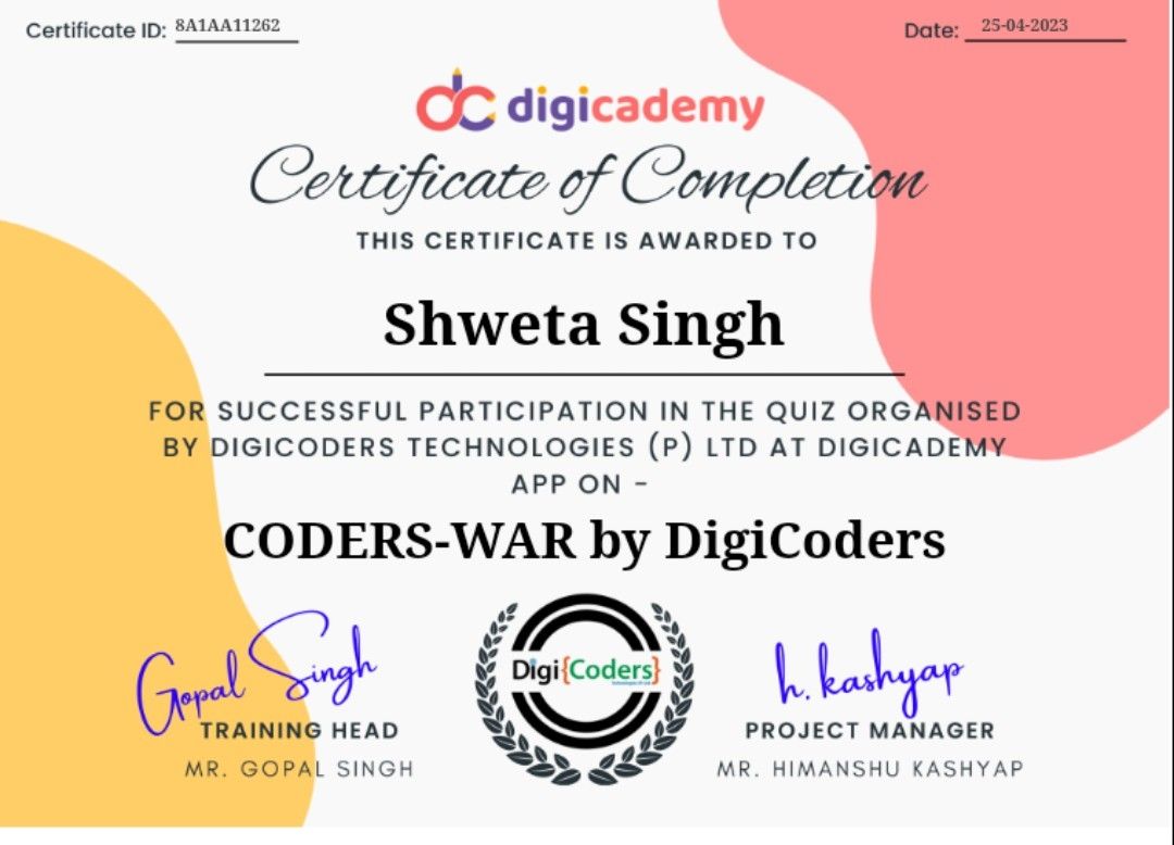 Shweta Singh on LinkedIn: #certificate #html #css Shweta Singh on LinkedIn: #certificate #html #css