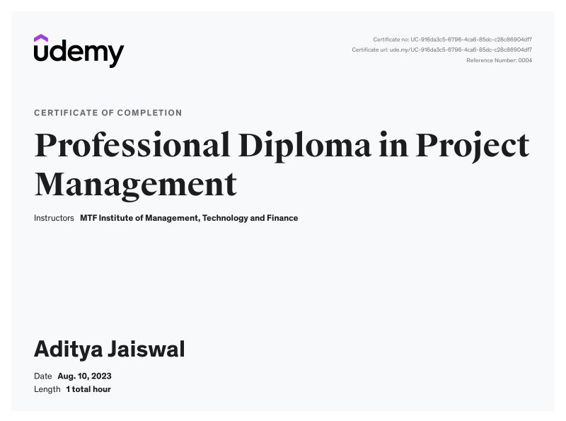 Aditya Jaiswal on LinkedIn: #projectmanagement #udemy Aditya Jaiswal on LinkedIn: #projectmanagement #udemy