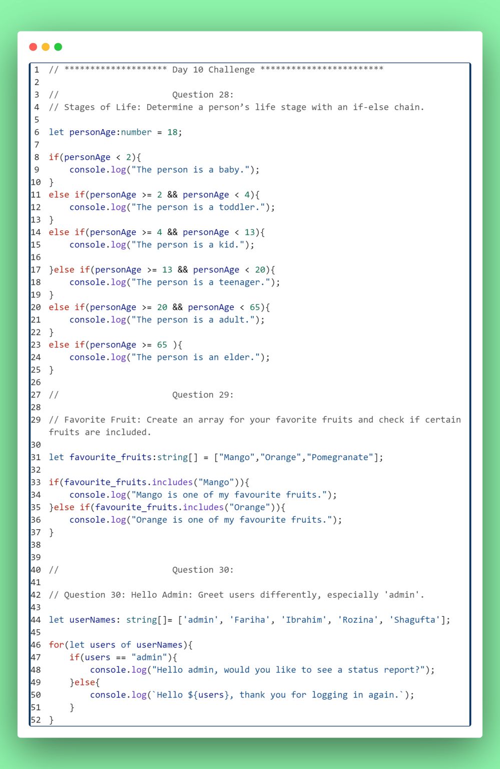 Fariha Shiekh on LinkedIn: #100daysofcode #typescript #codingjourney # ... Fariha Shiekh on LinkedIn: #100daysofcode #typescript #codingjourney # ...
