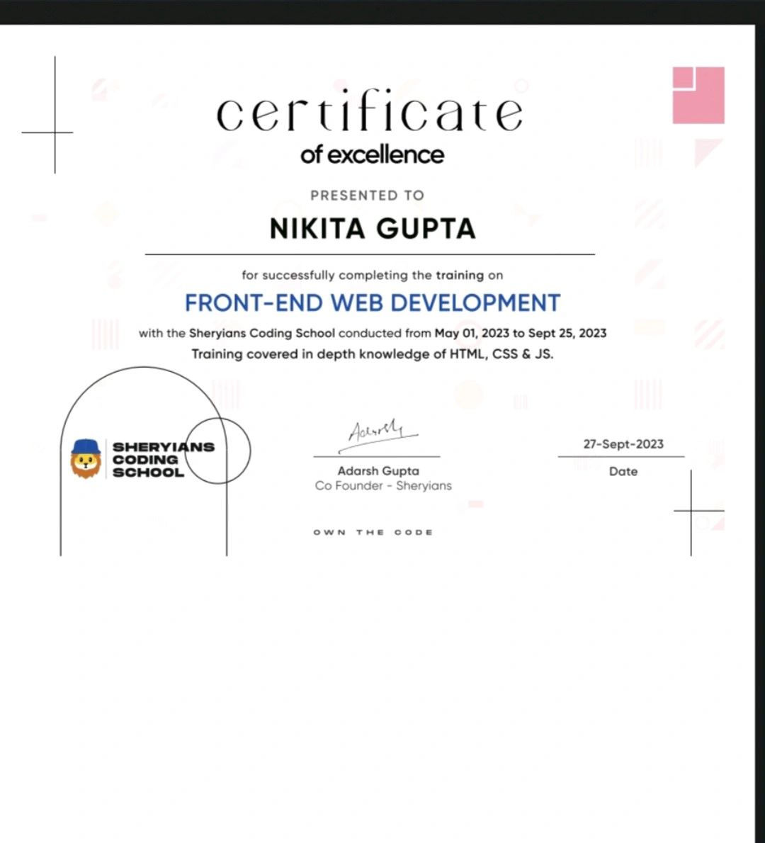 Nikita Gupta on LinkedIn: #shreyansh #html #css #javascript Nikita Gupta on LinkedIn: #shreyansh #html #css #javascript