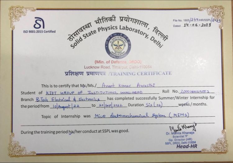 Anant Awasthi on LinkedIn: #drdo #internship #internshipexperience # ... Anant Awasthi on LinkedIn: #drdo #internship #internshipexperience # ...