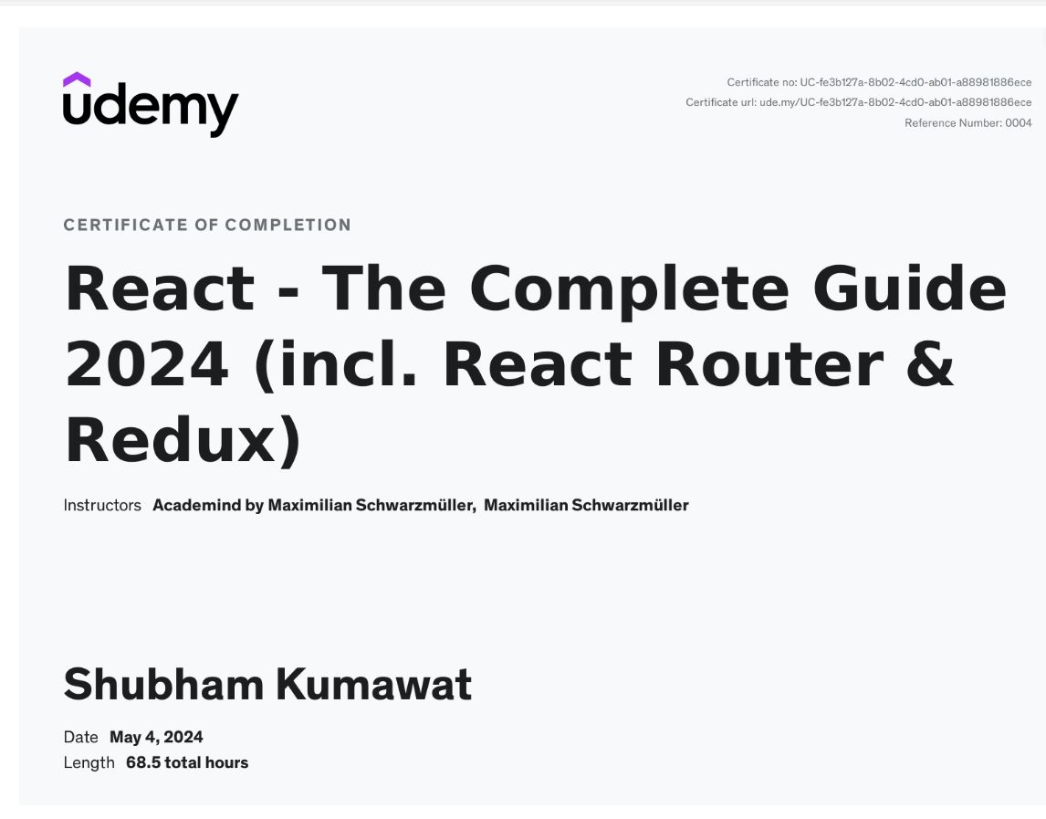 Shubham Kumawat on LinkedIn: #reactrouter #redux #certified Shubham Kumawat on LinkedIn: #reactrouter #redux #certified