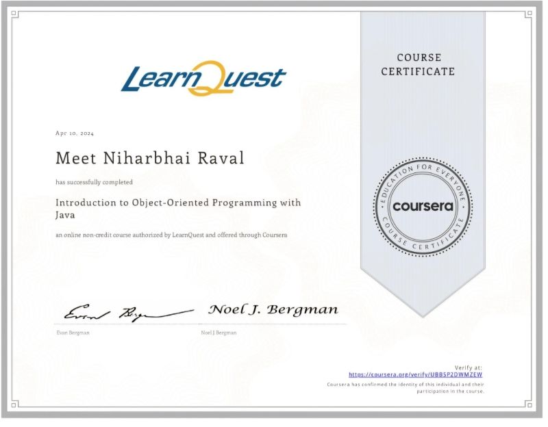 Meet Raval on LinkedIn: #java #objectorientedprogramming #learnquest # ... Meet Raval on LinkedIn: #java #objectorientedprogramming #learnquest # ...