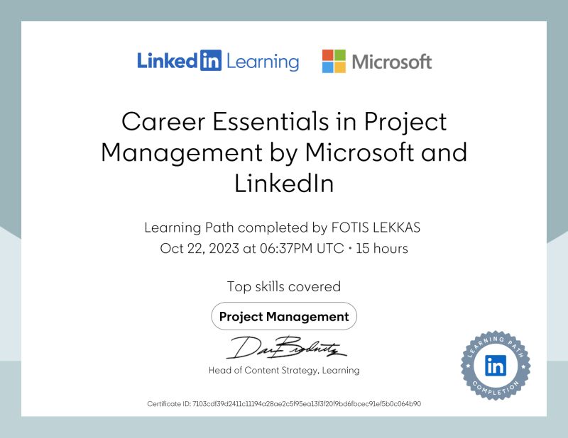 FOTIS LEKKAS on LinkedIn: Certificate of Completion FOTIS LEKKAS on LinkedIn: Certificate of Completion