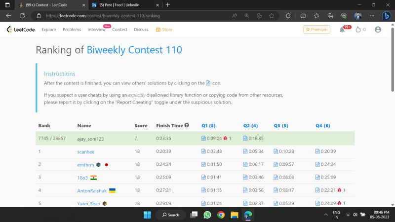 Ajay Soni on LinkedIn: #connections #leetcode #codingchallenge #contest ... Ajay Soni on LinkedIn: #connections #leetcode #codingchallenge #contest ...