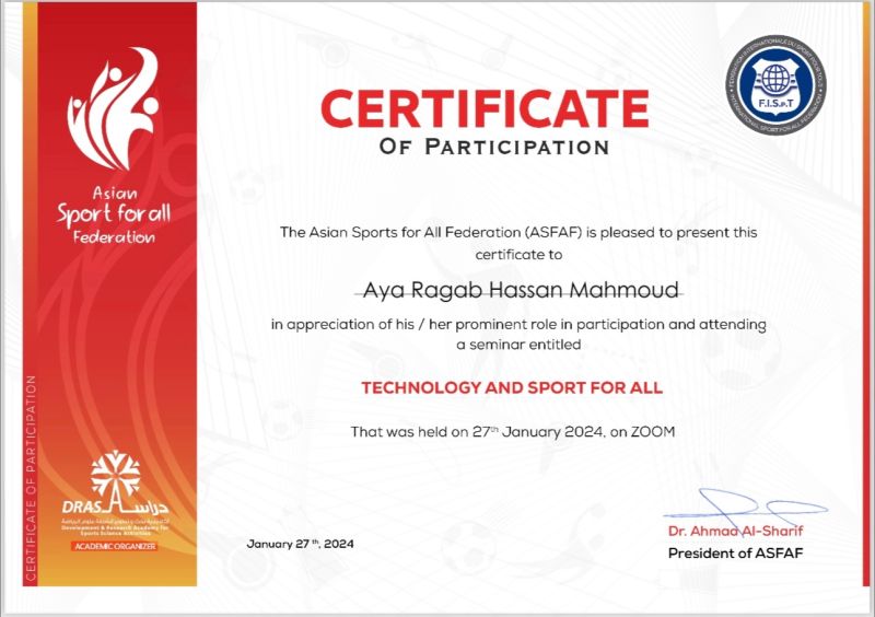 Dr. Aya Ragab on LinkedIn: new achievement Certificate ️ Dr. Aya Ragab on LinkedIn: new achievement Certificate ️