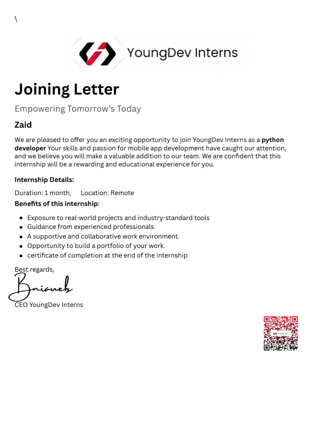 Zaid Othman on LinkedIn: YoungDev Intern Zaid Othman on LinkedIn: YoungDev Intern
