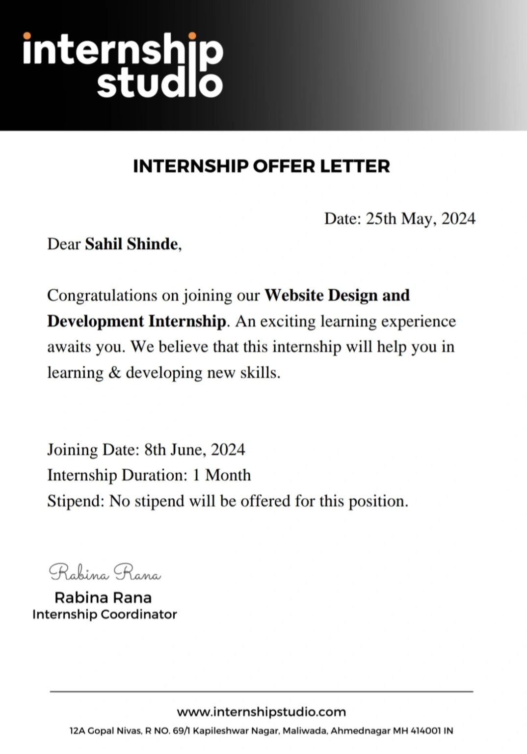 Sahil Shinde on LinkedIn: #internship #newbeginnings Sahil Shinde on LinkedIn: #internship #newbeginnings