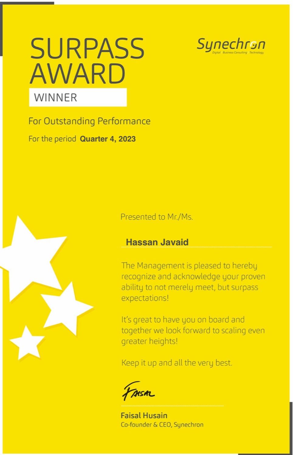 Hafiz Muhammad Hassan Javed on LinkedIn: ️🥳 Hafiz Muhammad Hassan Javed on LinkedIn: ️🥳
