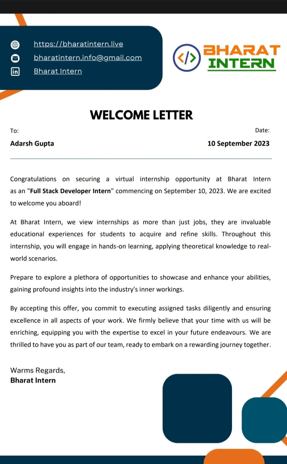 Adarsh Gupta on LinkedIn: #webdevelopment #internship # ... Adarsh Gupta on LinkedIn: #webdevelopment #internship # ...