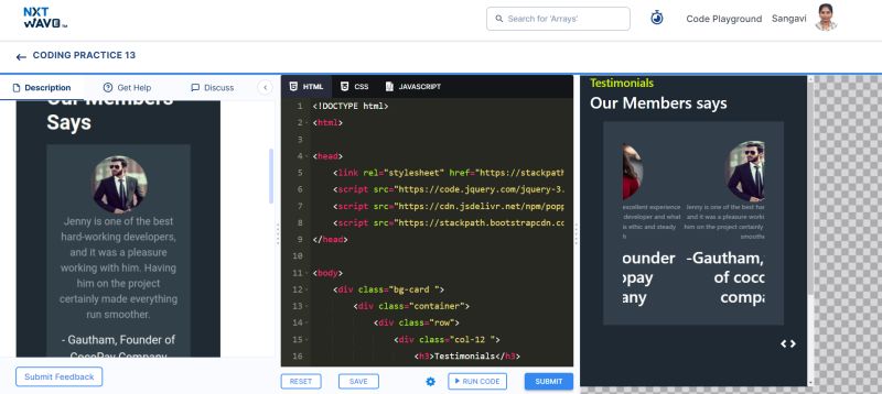 Sangavi S on LinkedIn: #30daysofcode #html #css #bootstrap #awesomefont Sangavi S on LinkedIn: #30daysofcode #html #css #bootstrap #awesomefont