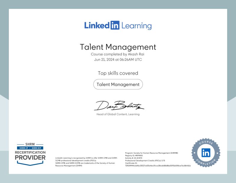 Akash Rai on LinkedIn: Certificate of Completion Akash Rai on LinkedIn: Certificate of Completion