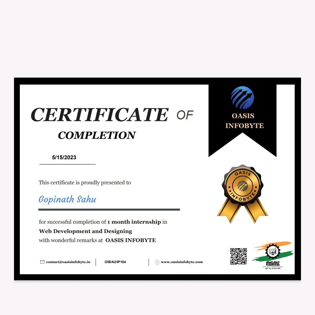 Gopinath Sahu on LinkedIn: #webdevelopment #html #css #oasisinfobyte # ... Gopinath Sahu on LinkedIn: #webdevelopment #html #css #oasisinfobyte # ...