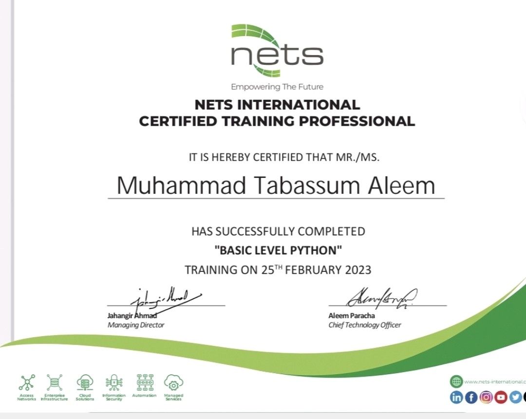 Muhammad Tabassum Aleem on LinkedIn: #python #share Muhammad Tabassum Aleem on LinkedIn: #python #share