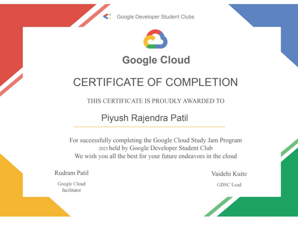 Piyush Patil on LinkedIn: #googlecloud #studyjam #cloudcomputing Piyush Patil on LinkedIn: #googlecloud #studyjam #cloudcomputing