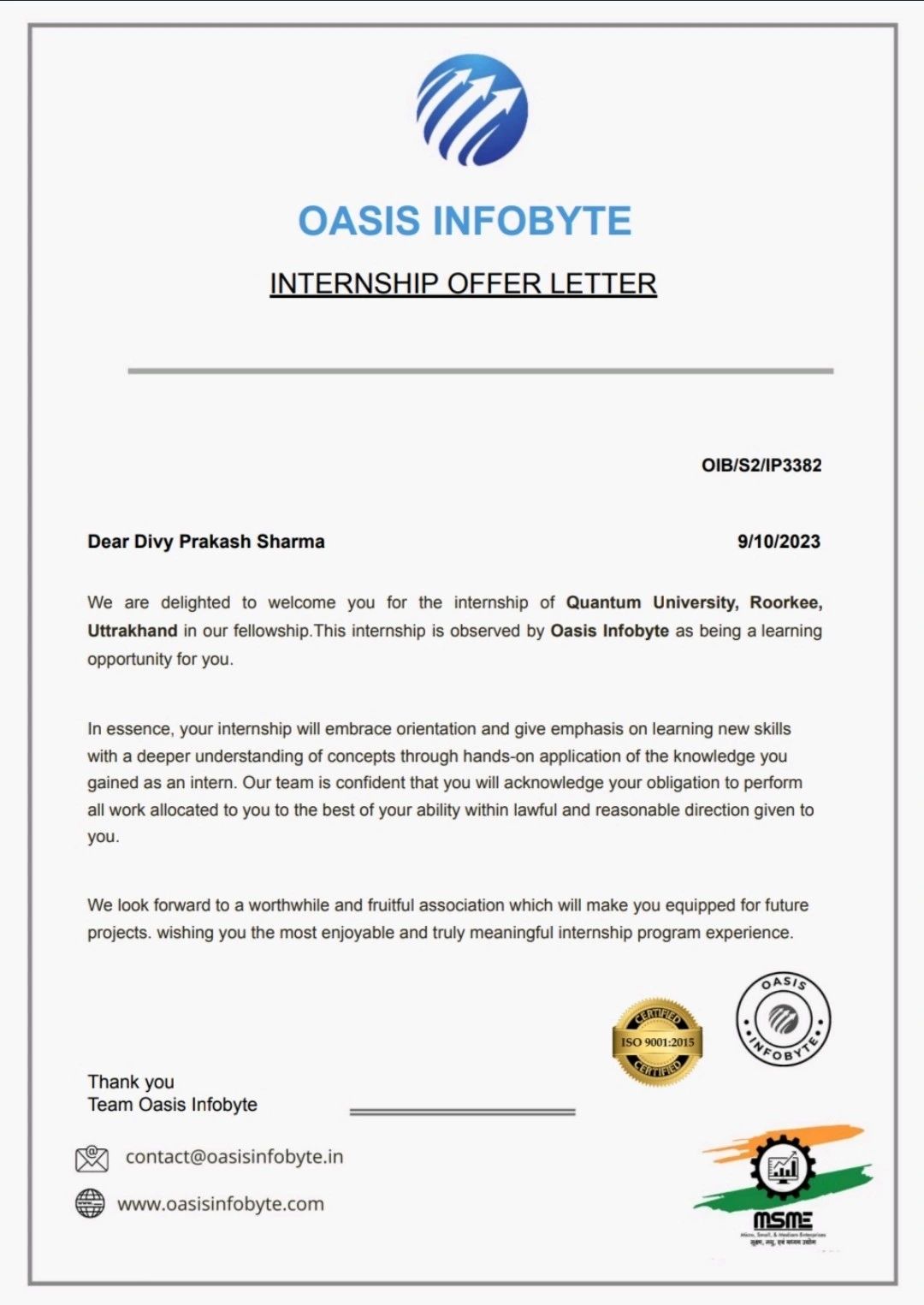 Divy Prakash Sharma on LinkedIn: #oasisinfobyte #oasisfamily #oasis Divy Prakash Sharma on LinkedIn: #oasisinfobyte #oasisfamily #oasis