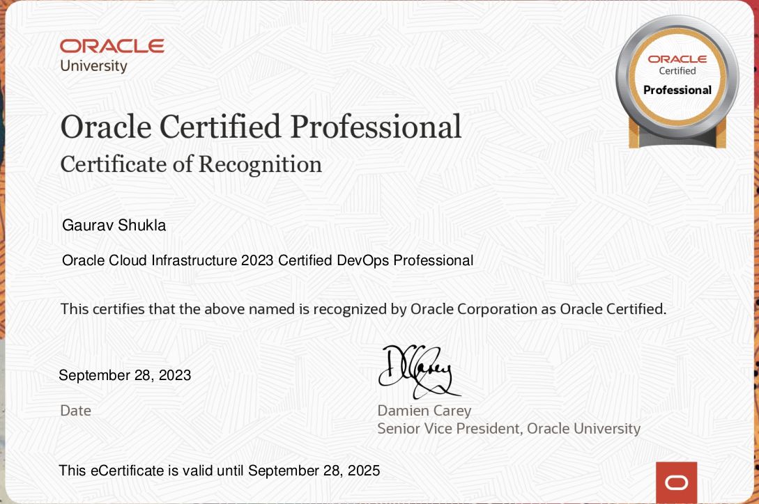 Gaurav Shukla on LinkedIn: #oracle #devops Gaurav Shukla on LinkedIn: #oracle #devops